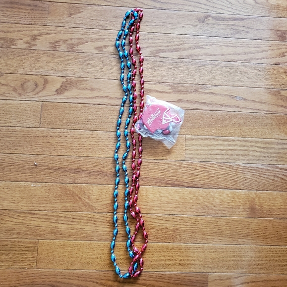 Jewelry | Football Mardi Gras Beads Budweiser Helmet Blue Red White ...